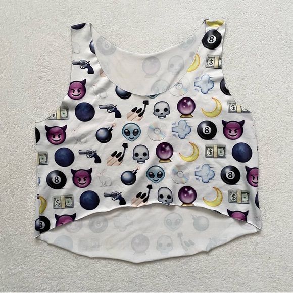 Tops | Emoji Crop Tank | Poshmark